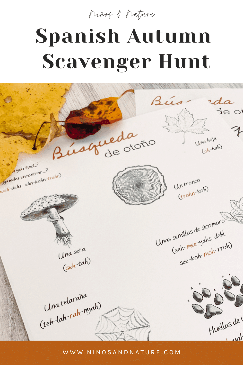 Beautiful Autumn Spanish Scavenger Hunt - Free Spanish Activities for ...