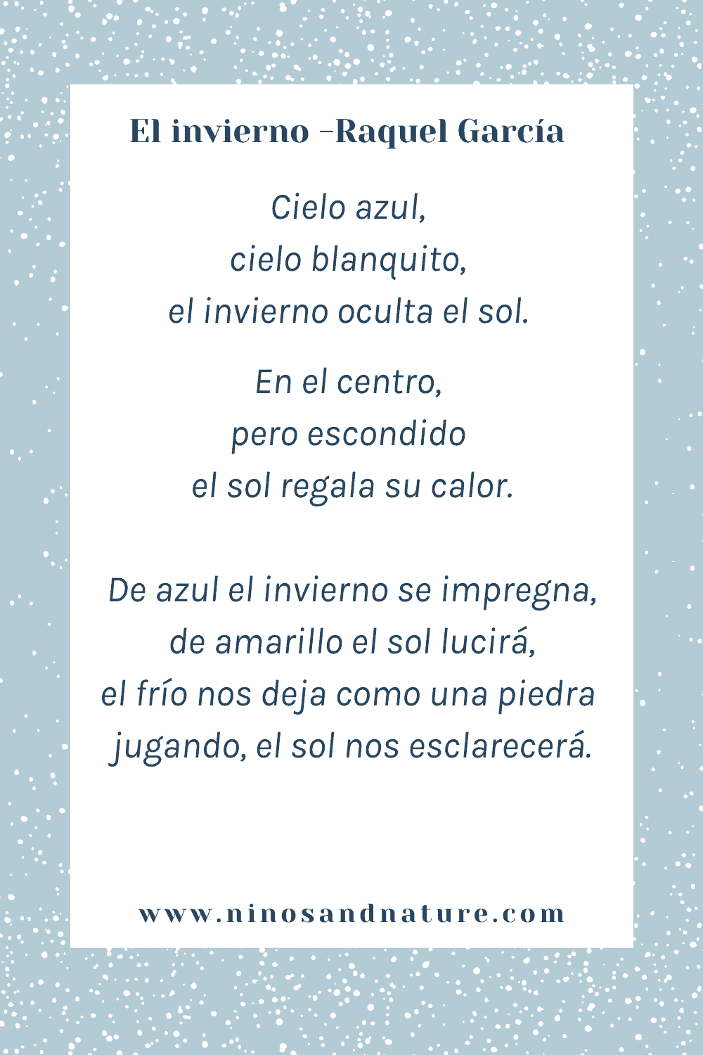 Spanish Winter Poems for Kids - Great Spanish Poetry about Winter ...
