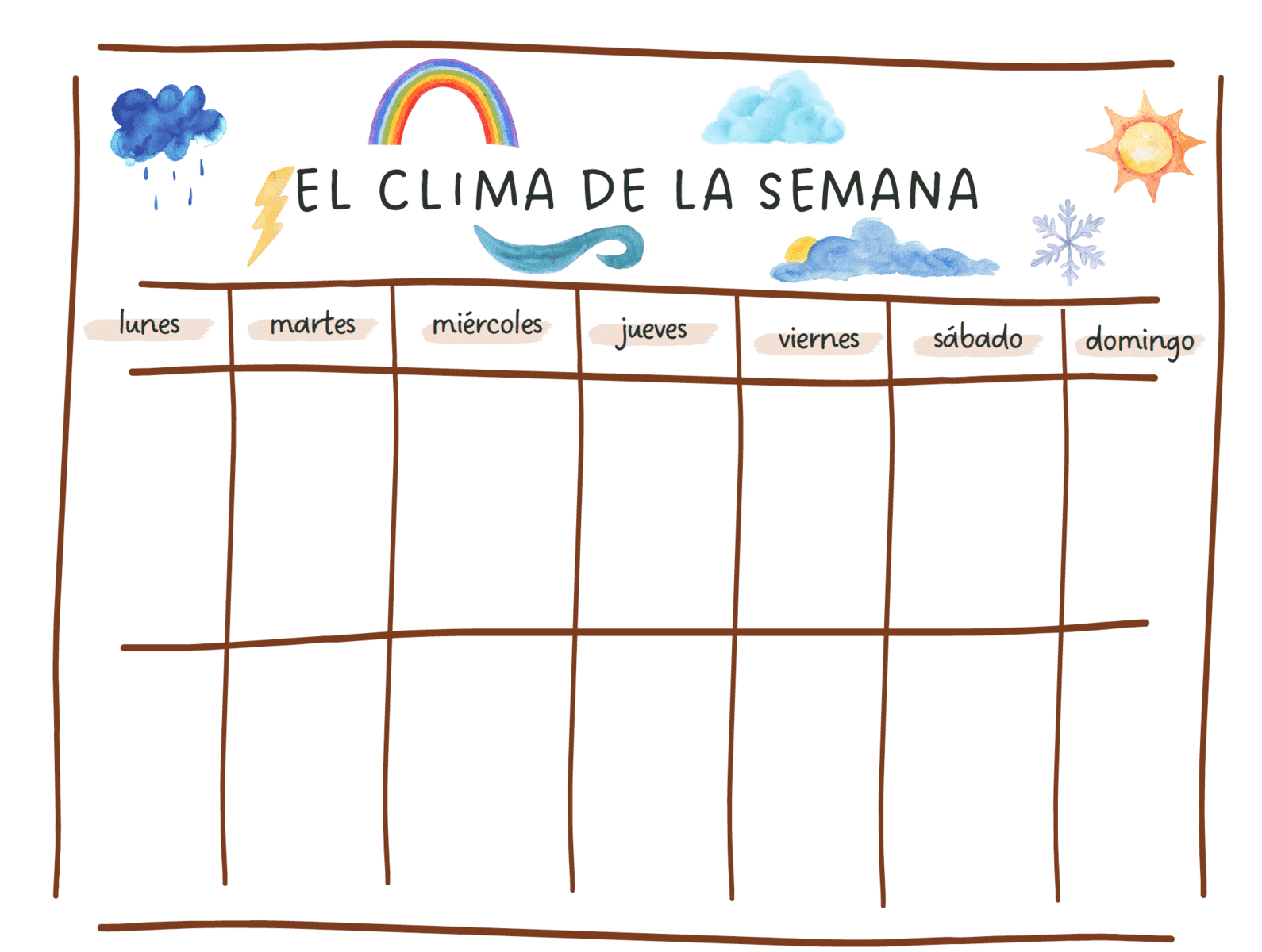 Free Spanish Weather Chart - Weather Words in Spanish - Fun Bilingual ...