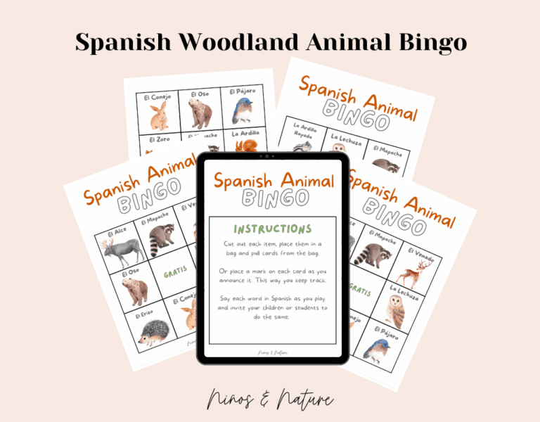 Free Printable Spanish Bingo Board - Learn Animals Names in Spanish ...