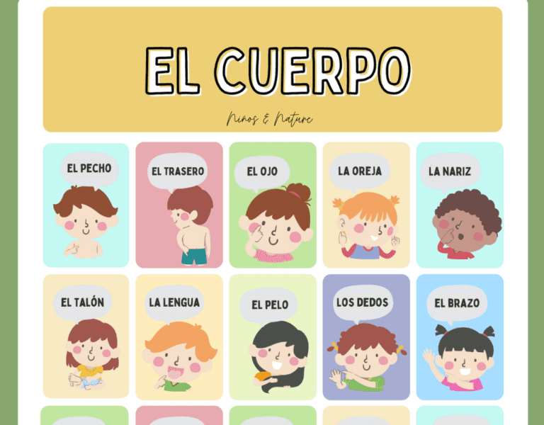 Learn the Body Parts in Spanish - Free Spanish Worksheets | Niños & Nature