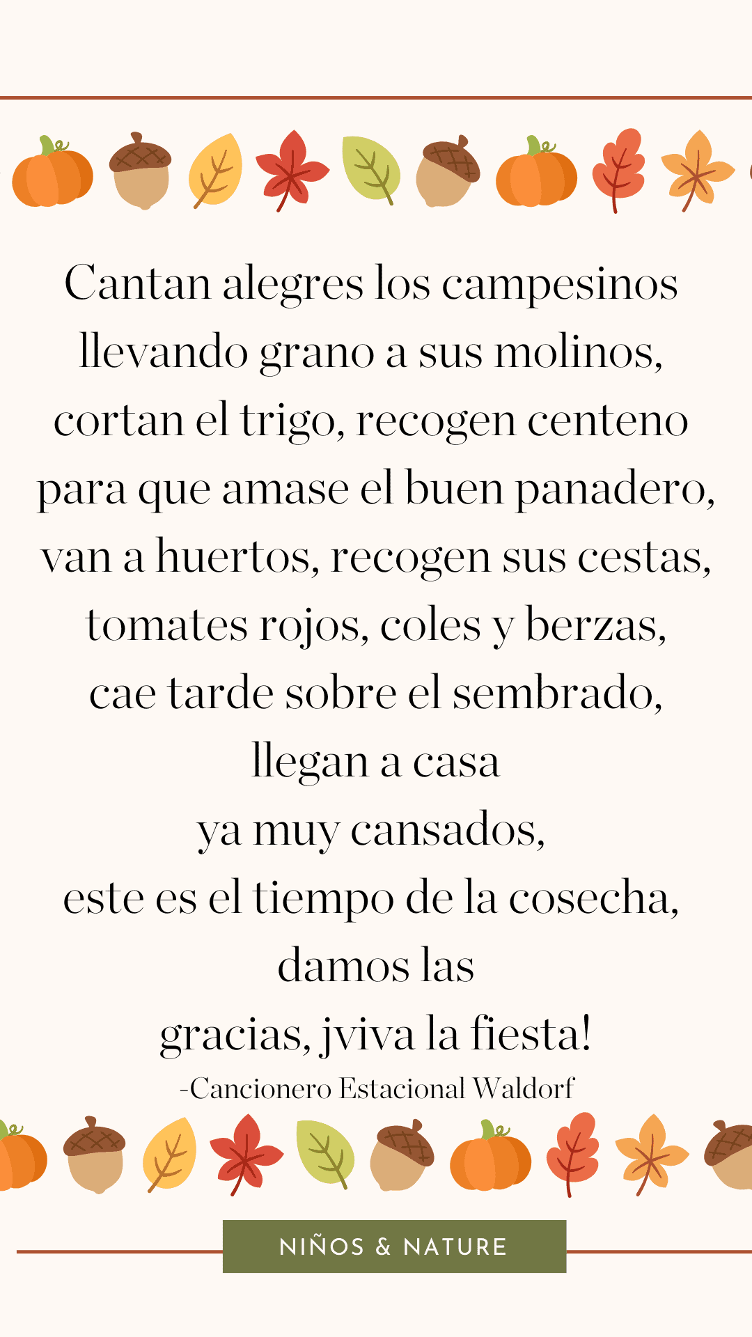 8 Spanish Songs & Poems to Celebrate Thanksgiving | Niños & Nature