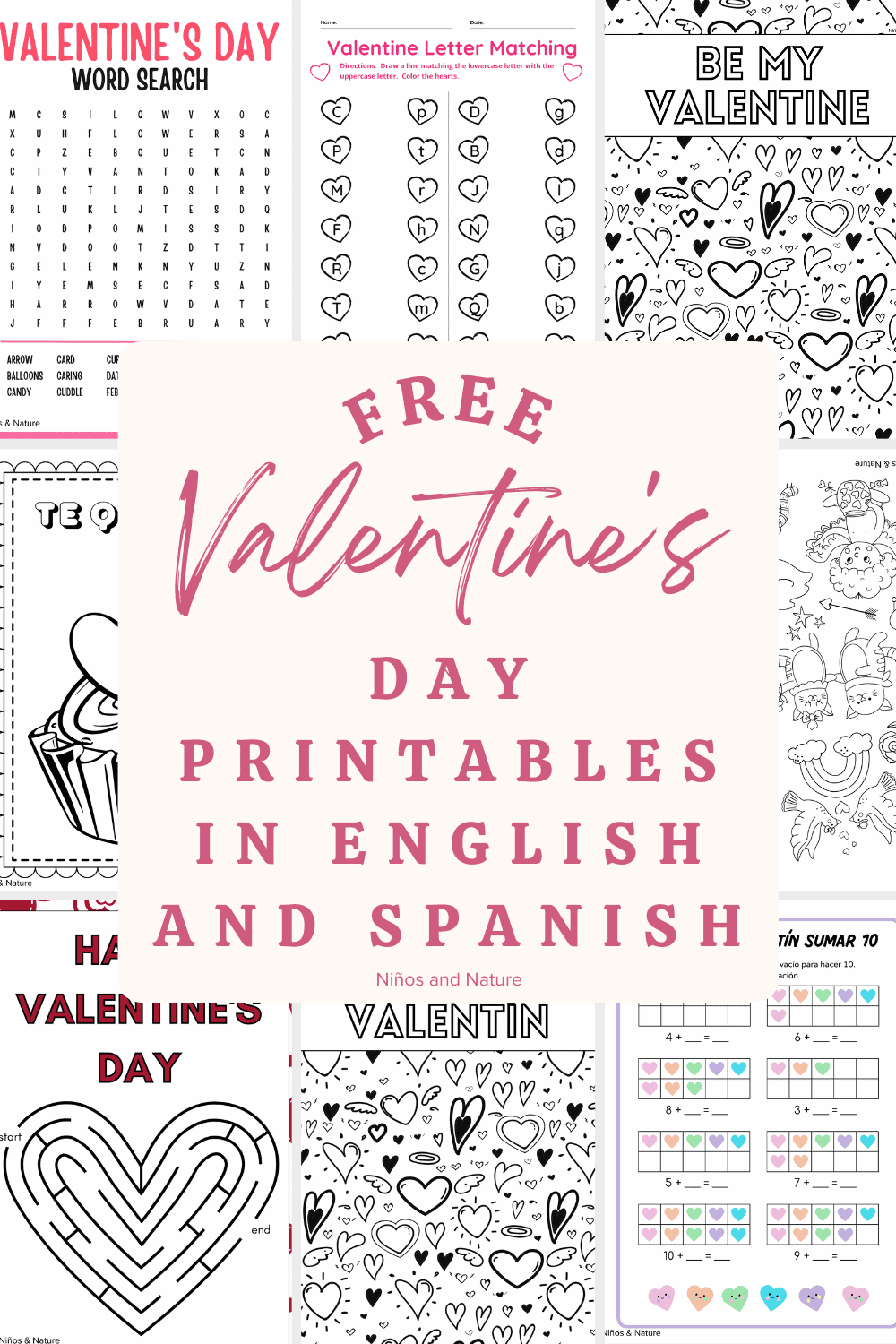 Free Valentine's Day Coloring Pages and Bilingual Activity Pack | Niños ...