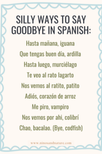30 Fun Spanish Greetings: Silly Rhymes in Spanish for Kids | Niños & Nature