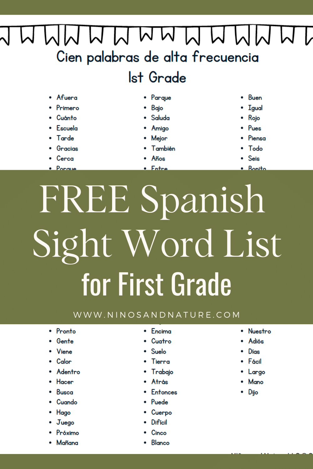 200+ Spanish Sight Words for Kids - Free Guide to Spanish High ...