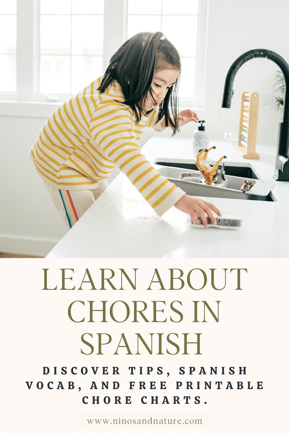 Free Spanish Chore Chart: Easy Chores to Teach Spanish at Home | Niños ...