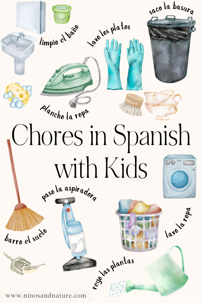 Free Spanish Chore Chart: Easy Chores to Teach Spanish at Home | Niños ...