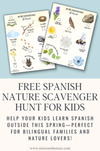 Free Nature Scavenger Hunt in Spanish for Bilingual Kids | Niños & Nature
